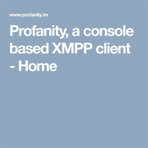 Profanity A Console Based Xmpp Client Home