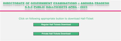 Ap Ssc Hall Ticket 2023 Released Ap 10th Class Admit Card