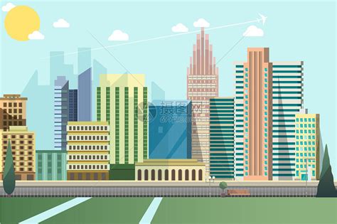 卡通城市矢量建筑插画图片下载 正版图片400109033 摄图网