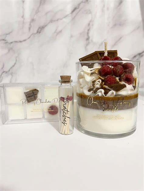Chocolate Raspberry Drizzle Dessert Candle16 Oz Birthday T T For Her Anniversary Soy