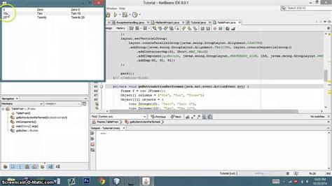 JFrame Tables YouTube