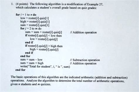 Solved 14 Points The Following Algorithm Is A Modification Of Example