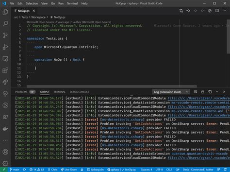 vscode creating first q project fails · issue 848 · microsoft qsharp compiler · github