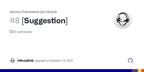 Suggestion Issue Qbcore Framework Qb Taxijob GitHub