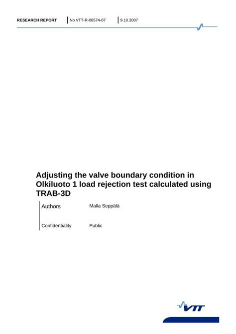 pdf adjusting the valve boundary condition in olkiluoto 1 load rejection test … · 2015 03 17