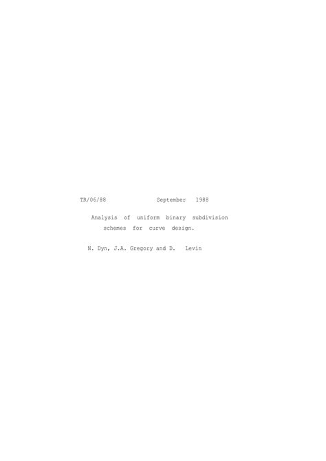 pdf analysis of uniform binary subdivision schemes for curve design