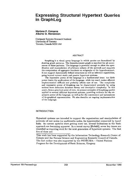Pdf Expressing Structural Hypertext Queries In Graphlogexpressing Structural Hypertext
