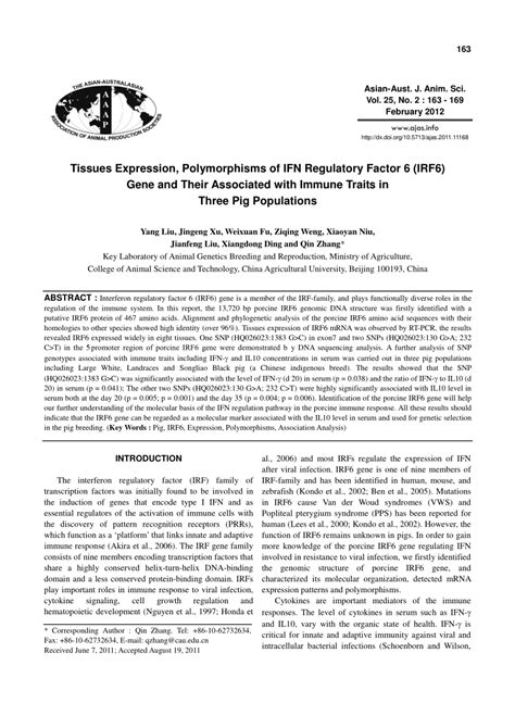 Pdf Tissues Expression Polymorphisms Of Ifn Regulatory Factor 6 Irf6 Gene And Their