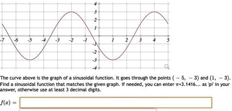 Solved The Curve Above Is The Graph Of A Sinusoidal Function It Goes