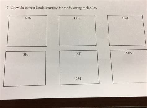 Solved 5 Draw The Correct Lewis Structure For The Following