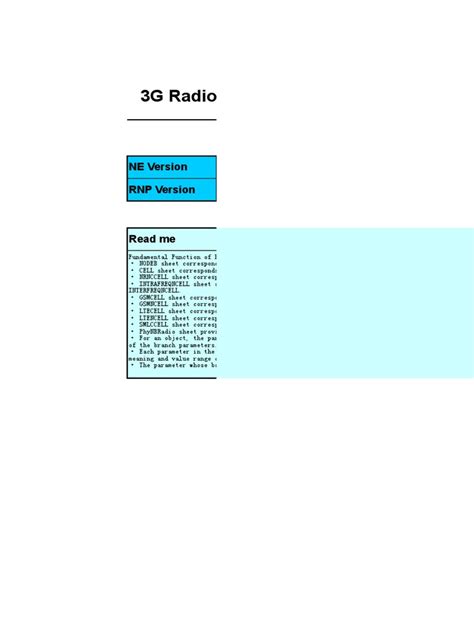3g Radio Network Planning Data Template Pdf Networks Digital Technology