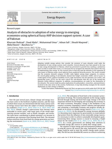 pdf analysis of obstacles to adoption of solar energy in emerging