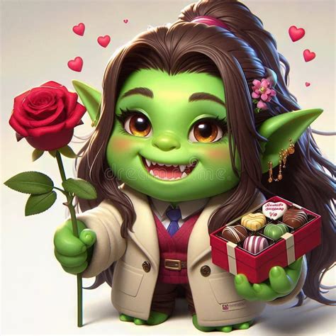 Cute Goblin Valentine Character Stock Illustration Illustration Of