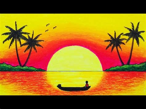 How To Draw A Sunset Step By Step Guide For Beginners Drawings Easy
