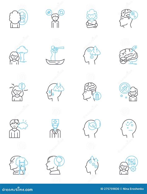 Rational Thinking Linear Icons Set Reasoning Logic Analysis Objectivity Clarity