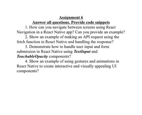 Solved Assignment 6 Answer All Questions Provide Code