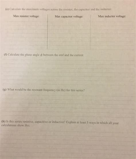 Solved PROBLEM 2 A Resistor An Inductor And A Capacitor Chegg Com