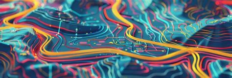 Dynamic And Colorful Routes Overlay A Stylized Map Emphasizing Connectivity And Direction For