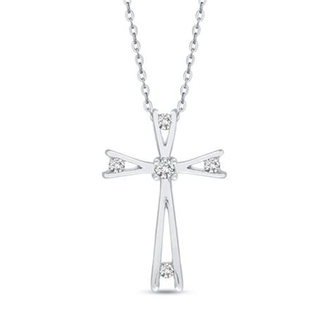 110 Ct Tw Diamond Cross Pendant In 10k White Gold Zales