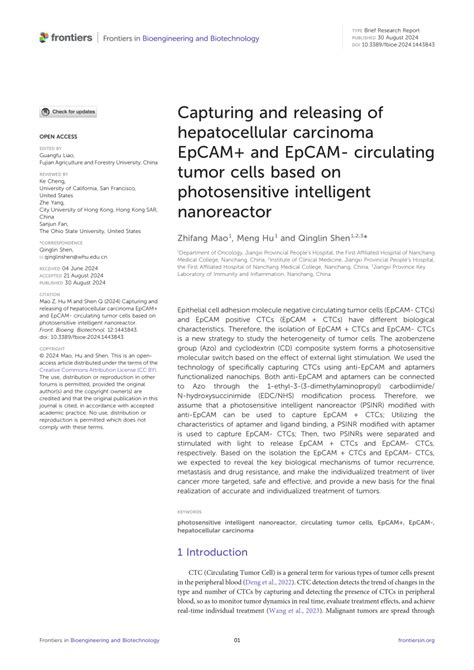 Pdf Capturing And Releasing Of Hepatocellular Carcinoma Epcam And