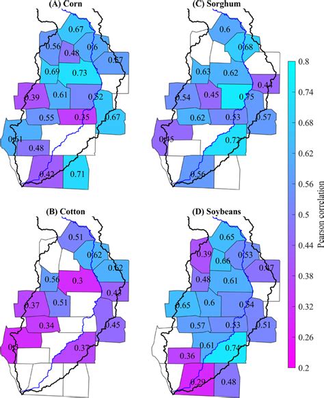 The Spatial Plot Of Pearson Correlation Significant At 010 Between