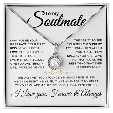 To My Soulmate One Thing Eternal Hope Necklace We Want Ts Too