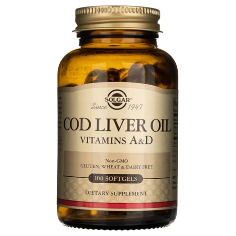 Cod Liver Oil Vitamins A D Solgar Tran Z Dorsza Odporność Wzrok Kości