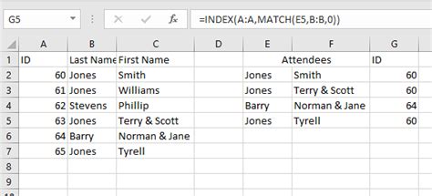 How To Search Multiple Names For The Right Id Excel Stack Overflow