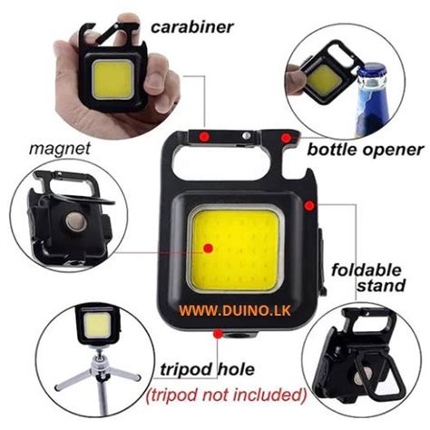 Mini Led Cob Flashlight Rechargeable Cob Keychain Light 500 Lumens 3 Light Modes Duinolk The