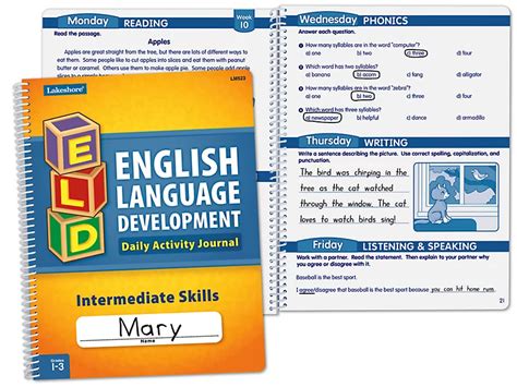 Intermediate Skills Daily English Language Development Journal At Lakeshore Learning
