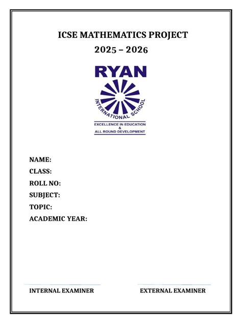 Mathematics Cover Page Pdf
