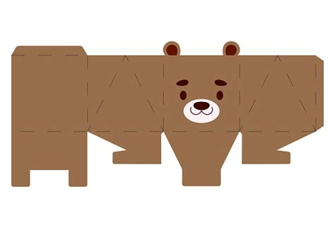 과자 사탕 작은 선물 빵집을위한 파티 호의 상자 수달 디자인 패키지 템플릿 어떤 목적을 위한 훌륭한 디자인 생일 베이비 샤워 할로윈 크리스마스 벡터 스톡 일러스트레이션