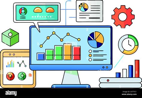 Creative Data Visualization Concept Featuring Charts Graphs And Digital Analytics On A Desktop