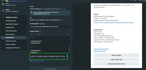 Using Add To Calendar Buttons In Notifications YouCanBookMe Help Center