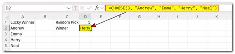 how to use choose function in excel