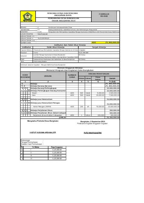 File Rab Rencana Anggaran Biaya Id 20157 Rab Baru Pembinaan