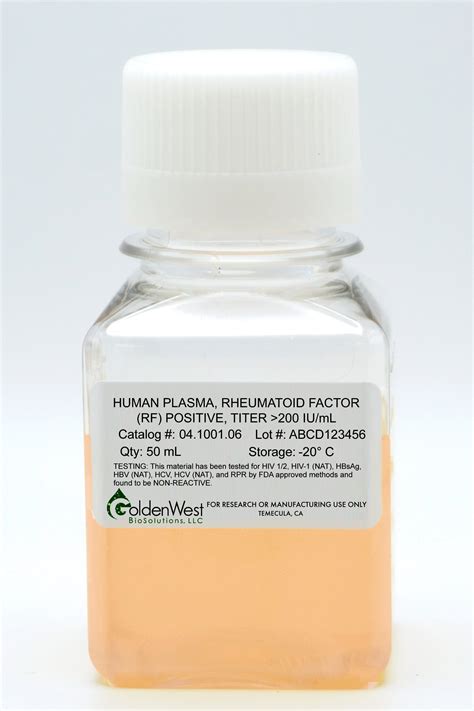 Rheumatoid Factor Human Plasma