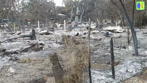 စစ်ကောင်စီနေဗီမှ လက်နက်ကြီးများဖြင့် ပစ်ခတ်၍ မောင်တောမြို့ ရွှေဇားတွင် နေအိမ် ၂၀ ကျော် မီးလောင