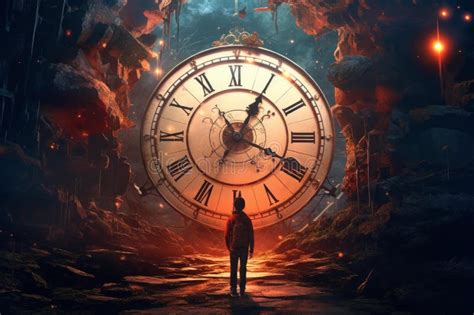 Continuous Time Concept Clock Generate Ai Stock Illustration