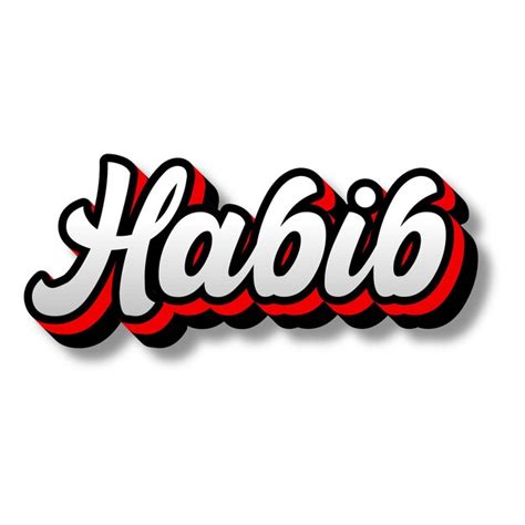 Premium Photo Habib Text 3d Silver Red Black White Background Photo 