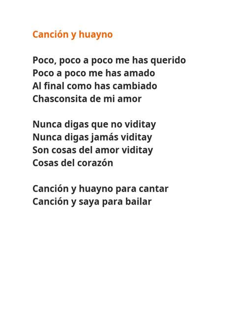 Canción Y Huayno Pdf