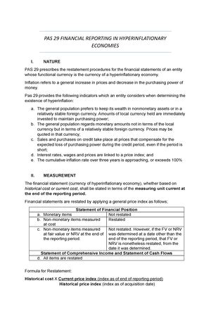 PAS Summary This Document Summarizes PAS Of Conceptual Framework And Accounting Standard