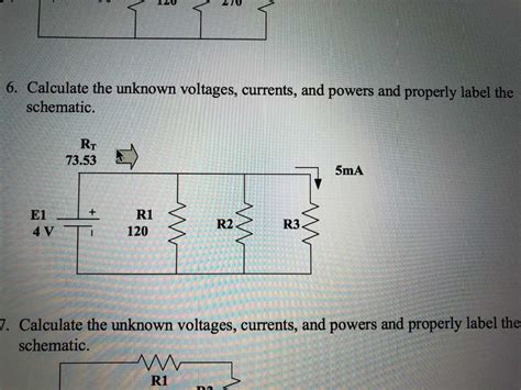 Solved Calculate The Unknown Voltages Currents And Chegg