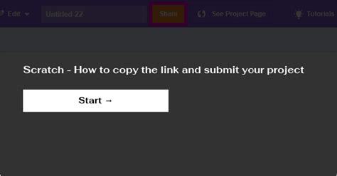 Scratch How To Copy The Link And Submit Your Project