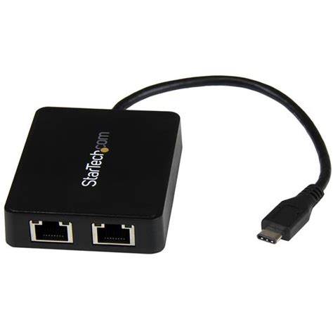 Startech Com Us Gc Au R Usb C To Dual Gigabit Ethernet Adapter With Usb Type A Port