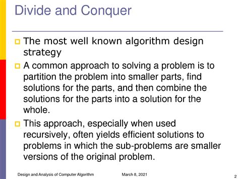 Solution Lecture 5 Divide And Conquer Of Computer Algorithms Studypool