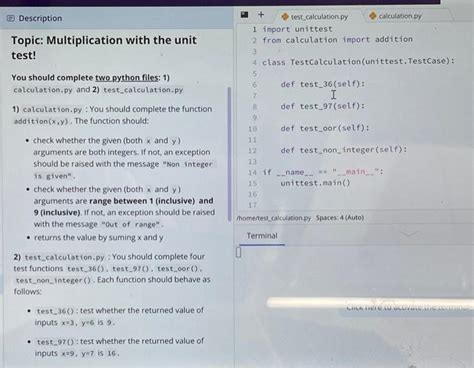 solved description topic multiplication with the unit test