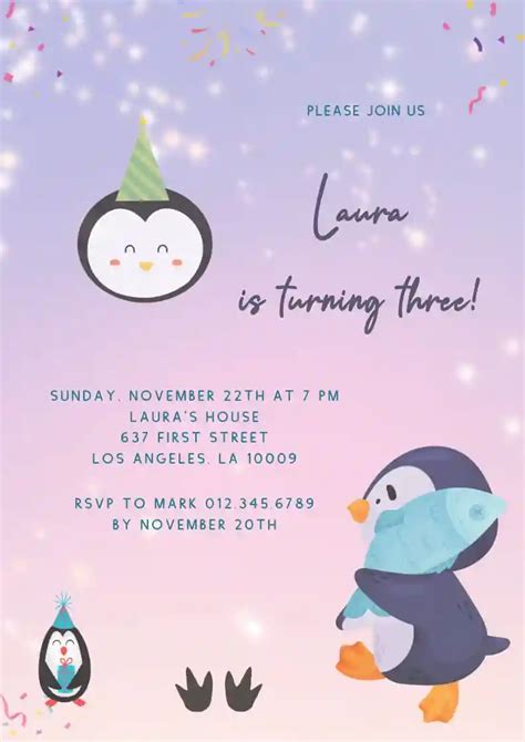 무료 어린이 생일 초대장 템플릿 Invitanku