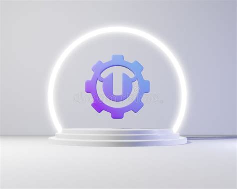 An Illuminated Object With Gear Wheels And A Pink One Glowing Up Stock