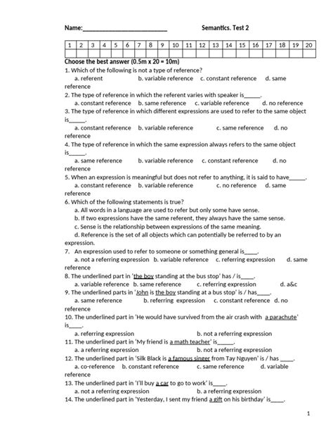 Semantics Test 2 Pdf Semantics Interpretation Philosophy